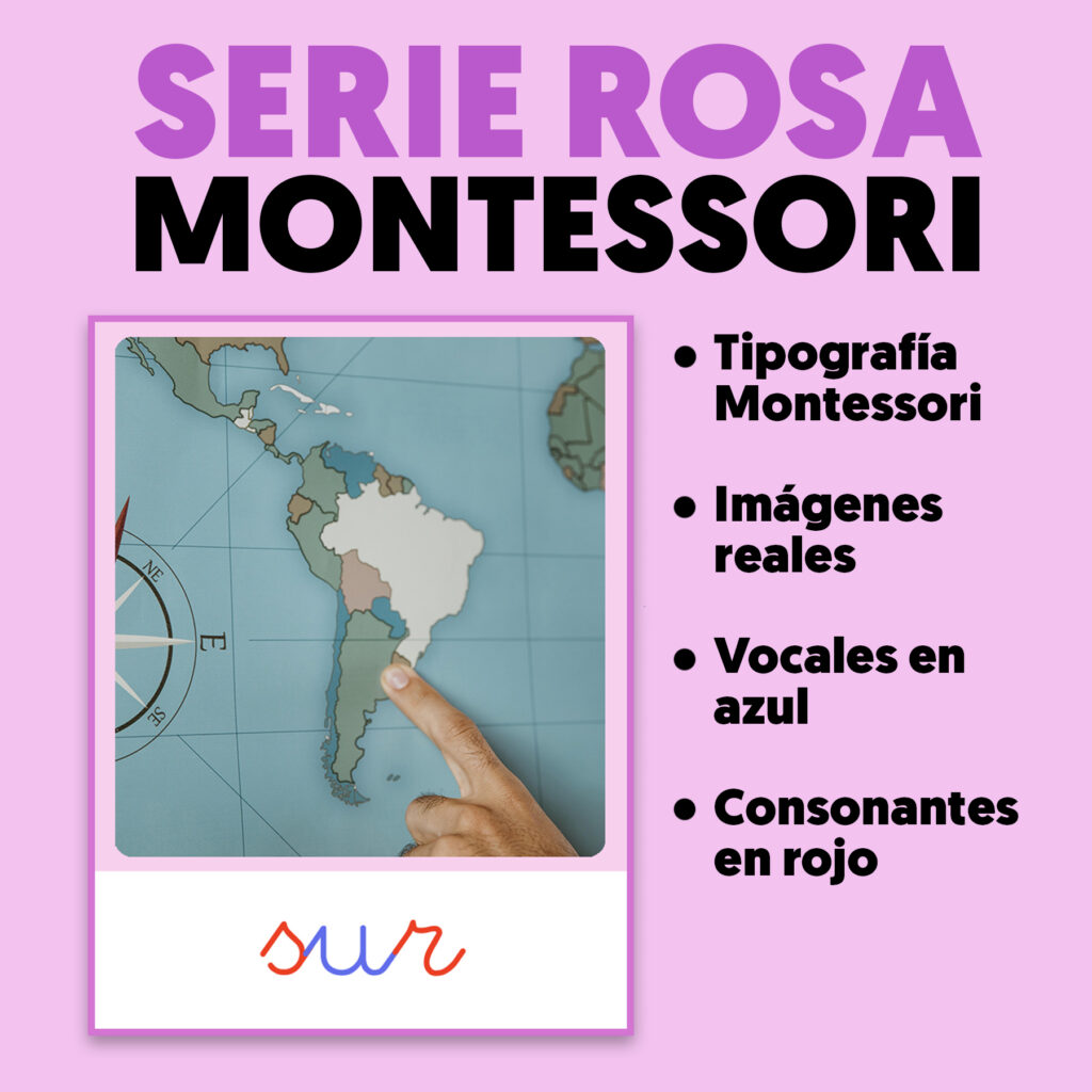 Tarjetas de Lectoescritura | Serie Rosa Montessori