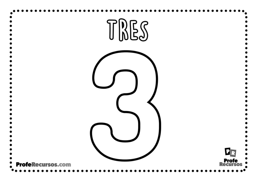 Número 3 para colorear