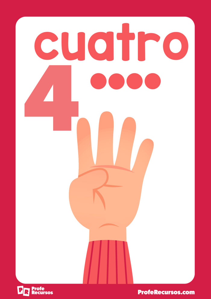 Número 4 para Imprimir