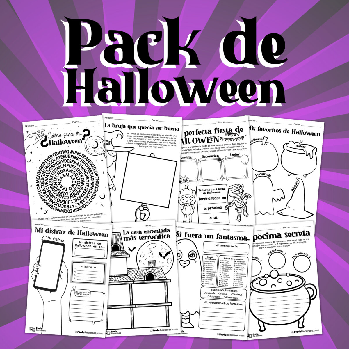 Pack de Actividades de Halloween | ¡Fichas listas para Imprimir!
