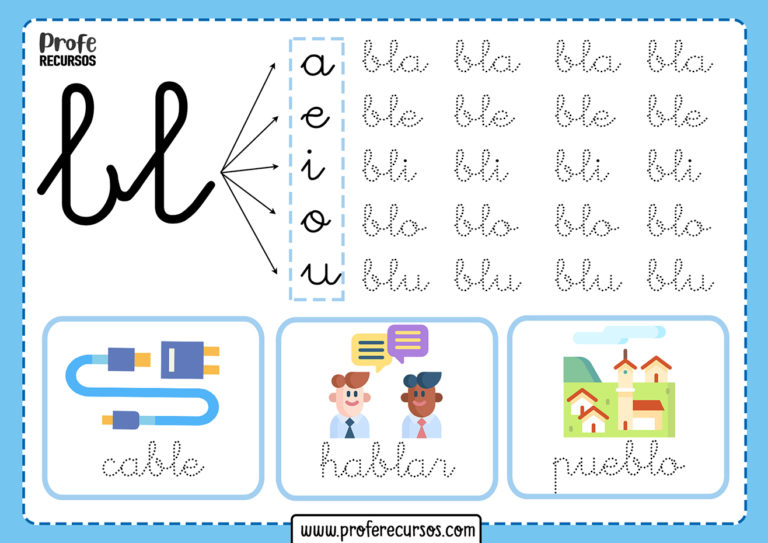 SÍLABAS TRABADAS (Bl) Bla ble bli blo blu | Palabras con Bl