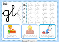 SÍLABAS TRABADAS (GL) Gla Gle Gli Glo Glu | Palabras Trabadas Gl