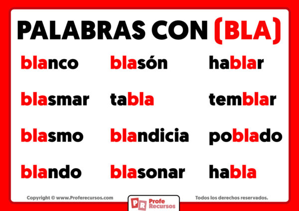 Palabras con Bla
