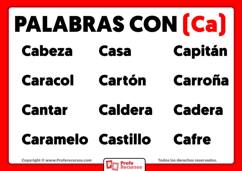 Palabras con Ca