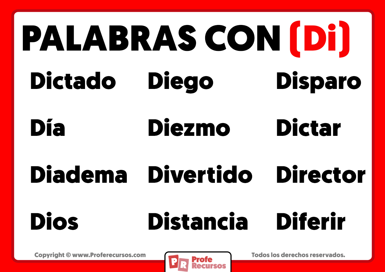Palabras Con Di Ejemplos De Palabras Con Di Palabras Con Di Ejemplos De Palabras Con Di