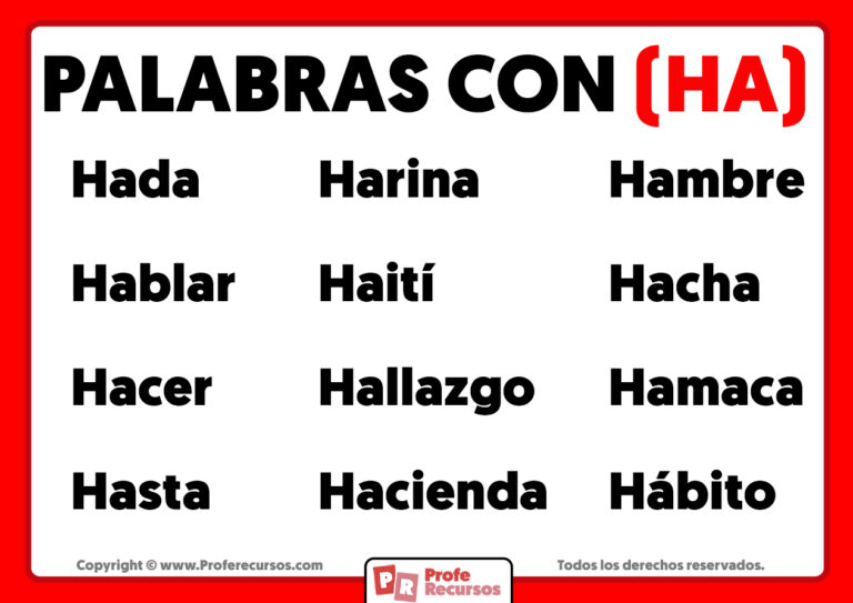 Palabras con Ha | Ejemplos Palabras con Ha