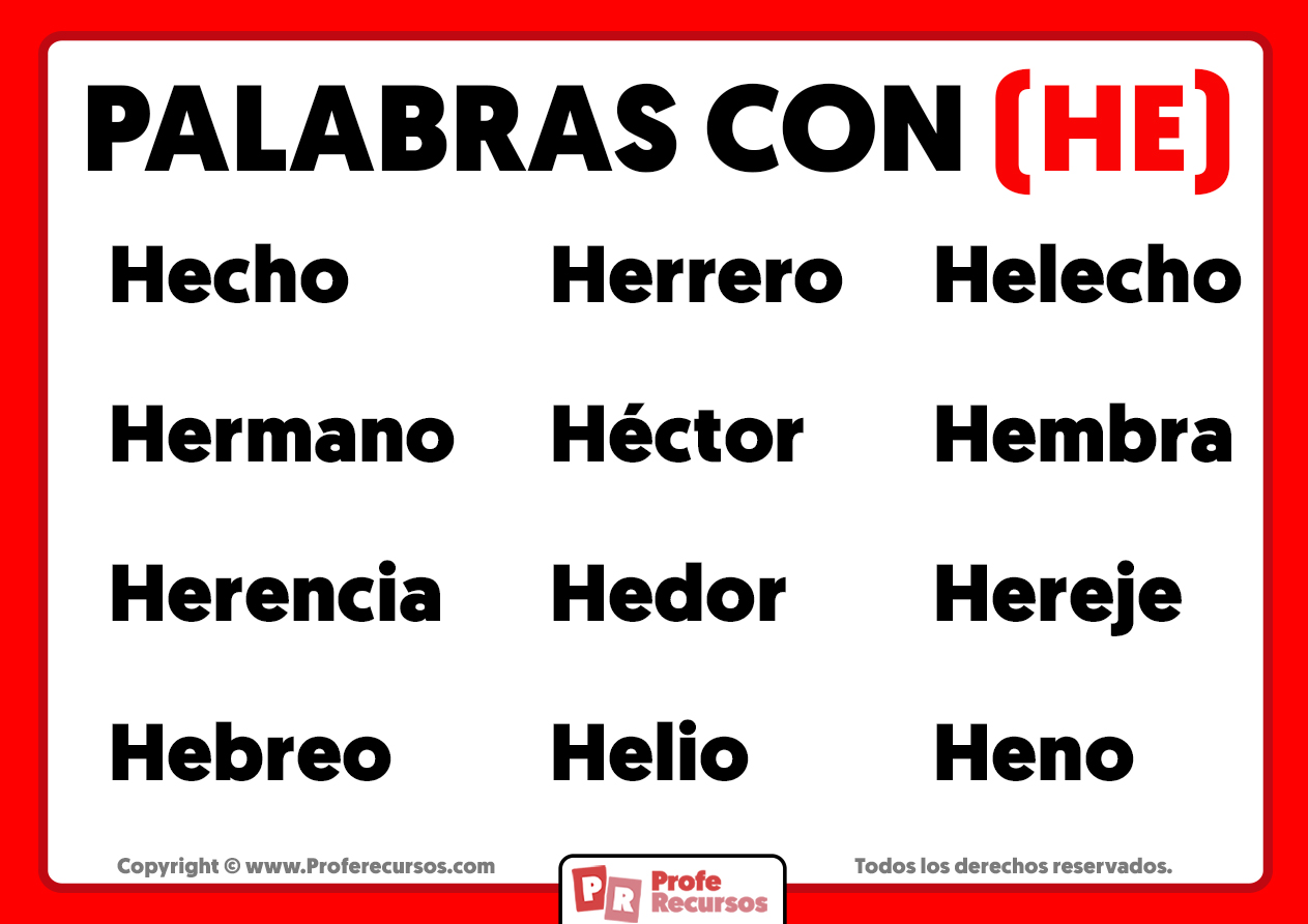 Palabras con He | Ejemplos de Palabras con He Palabras con He | Ejemplos de Palabras con He