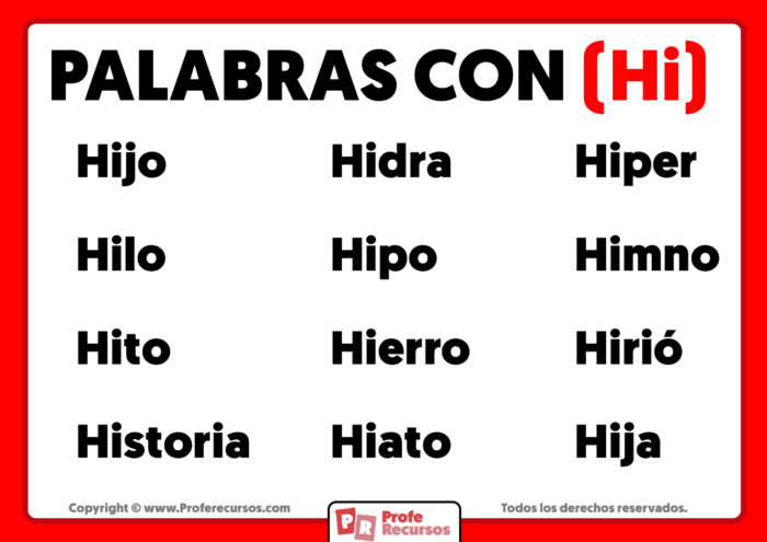 Palabras con Hi | Ejemplos de Palabras con Hi