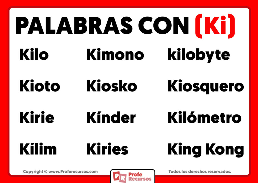 Palabras con Ki | Ejemplos de Palabras con Ki