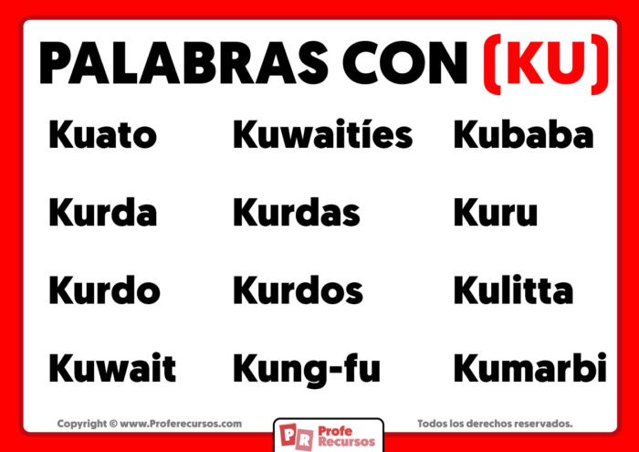 Palabras con KU | Ejemplos de palabras con KU