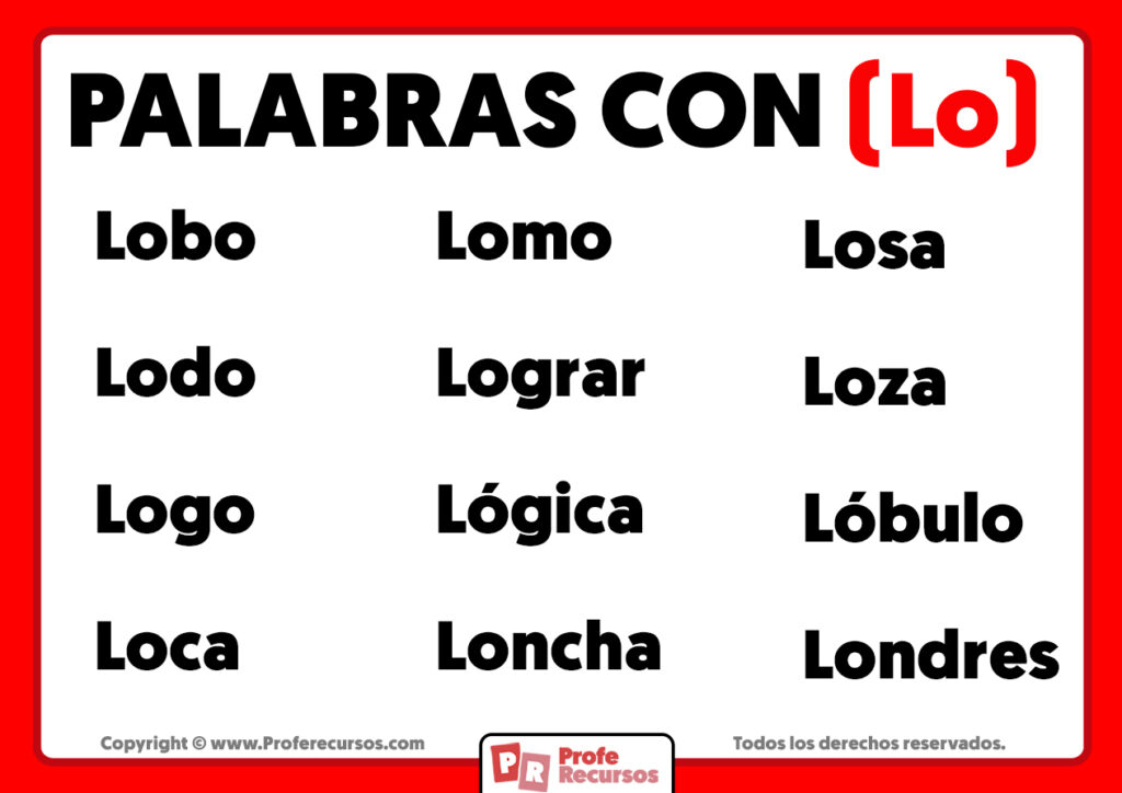Palabras con Lo | Ejemplos de Palabras con Lo