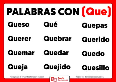 Palabras con Que | Ejemplos de Palabras con Que