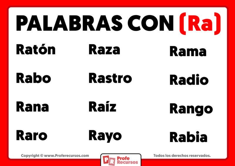 Palabras con Ra | Ejemplos de Palabras con Ra