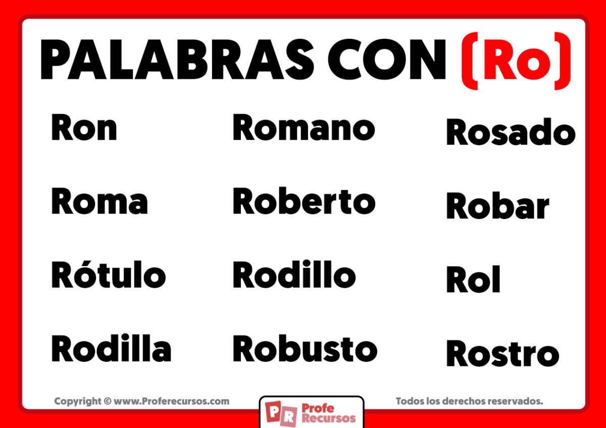 Palabras con Ro | Ejemplos de Palabras con Ro