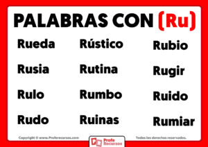 Palabras con Ru | Ejemplos de Palabras con Ru