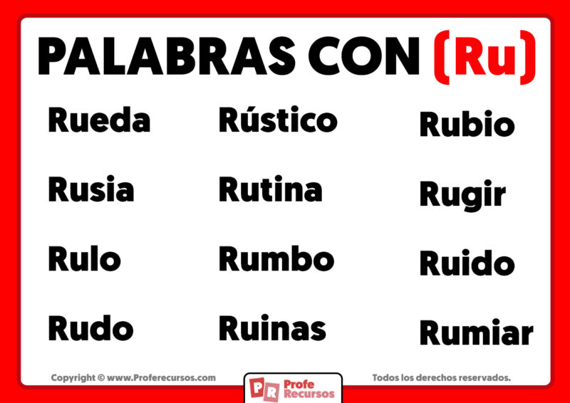Palabras con Ru | Ejemplos de Palabras con Ru