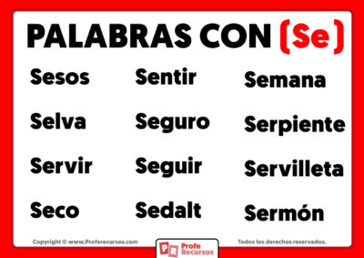 Palabras con Se | Ejemplos de Palabras con Se