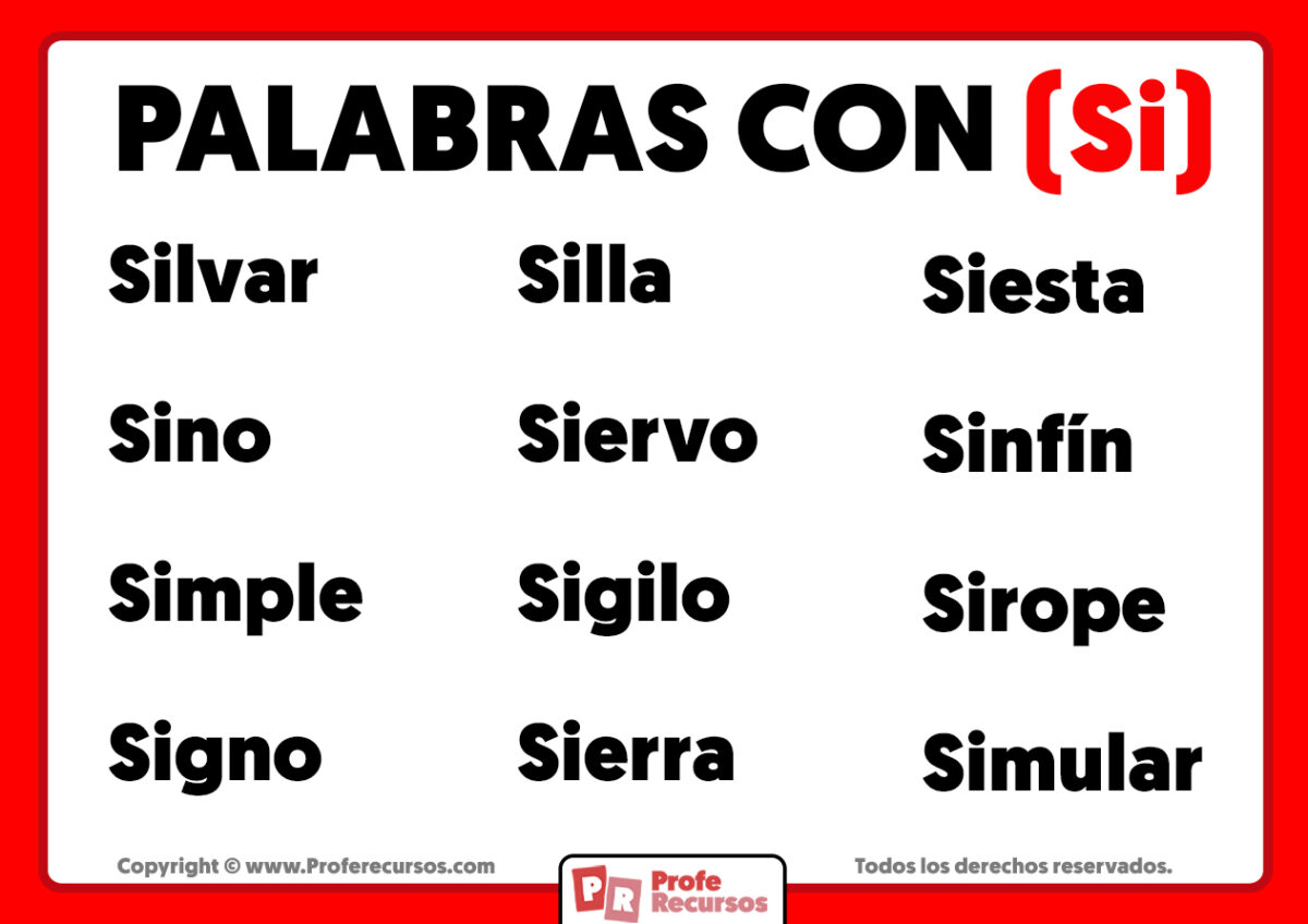 Palabras con Si | Ejemplos de Palabras con Si