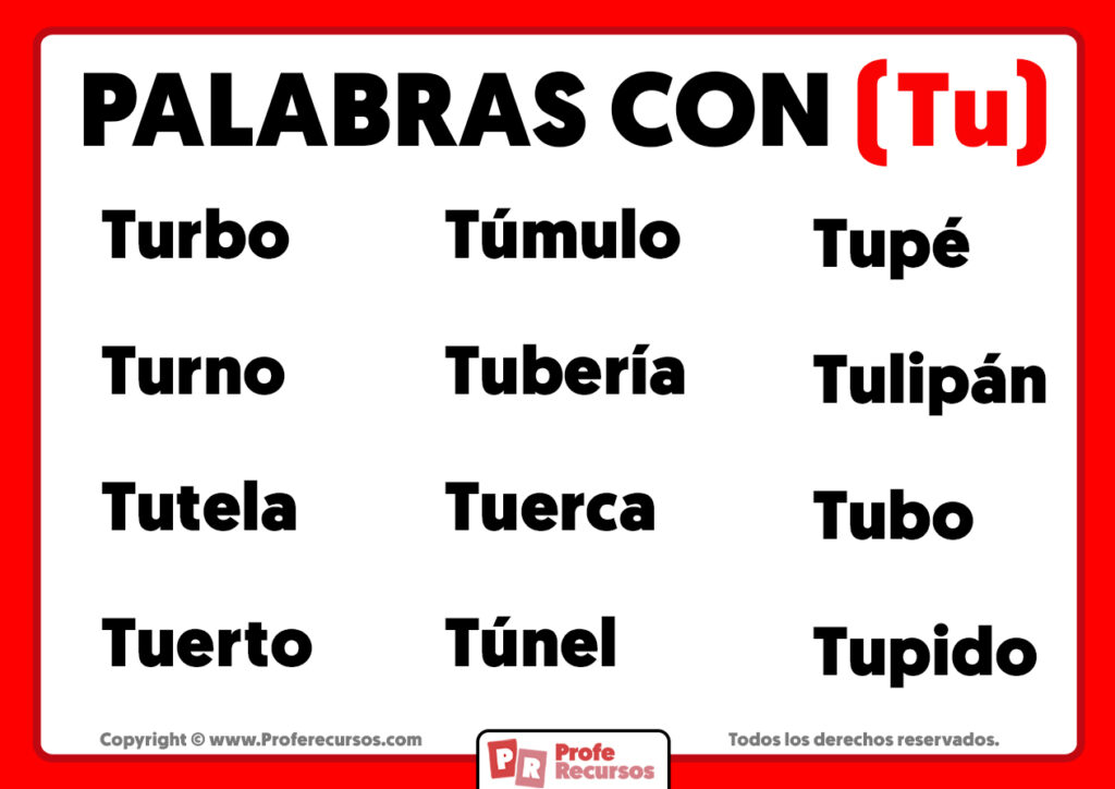Palabras con Tu | Ejemplos de Palabras con Tu