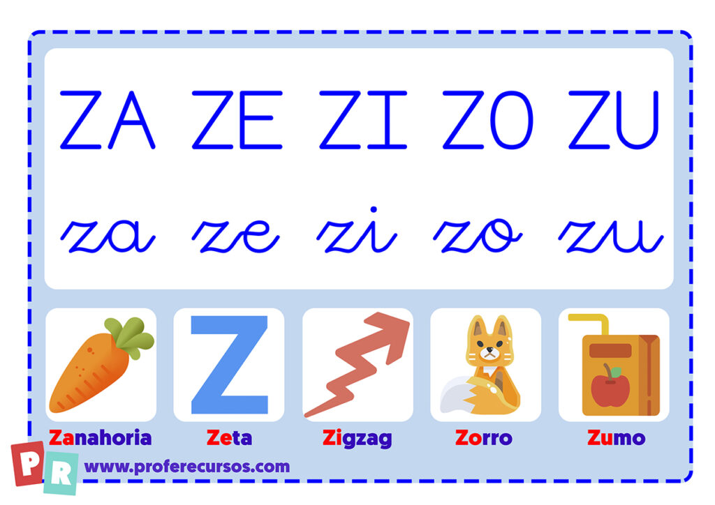 Palabras con Za Ze Zi Zo Zu