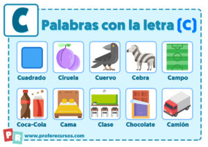 Palabras con la letra c para niños