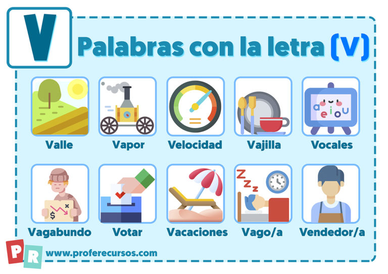 Palabras con V | Que empiezan por la letra V para Niños
