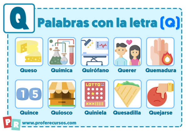 Palabras Con La Letra Q Que Contienen La Letra Q Para Niños