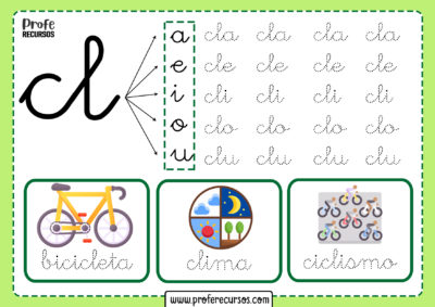 Sílabas Trabadas con (Cl) Cla Cle Cli Clo Clu | Palabras con Cl
