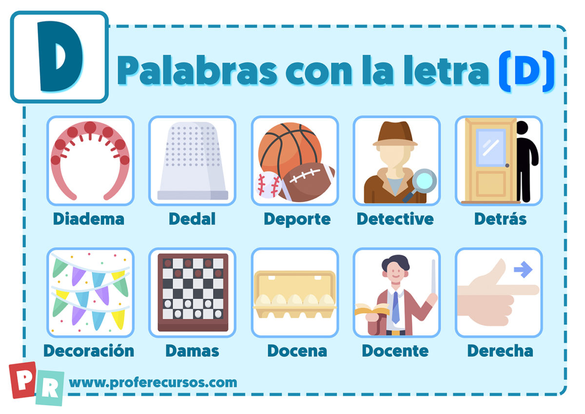 Palabras con D | Que empiezan por la letra D para Niños