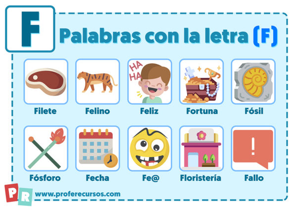 Palabras con F | Que empiezan por la letra F para Niños