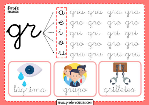 SÍLABAS TRABADAS (GR) Gra Gre Gri Gro Gru | Palabras Trabadas GR