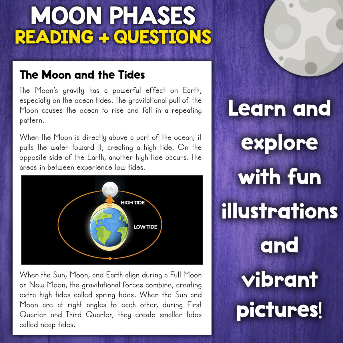 Phases of the Moon (Reading + Questions) Recurso en Inglés