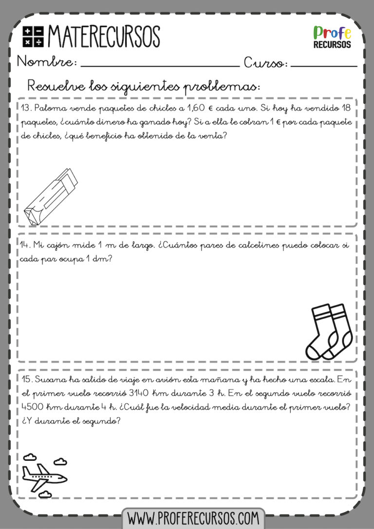 PROBLEMAS de MATEMÁTICAS para niños de 5º de Primaria
