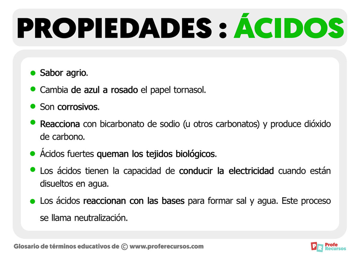 Propiedades De los Ácidos