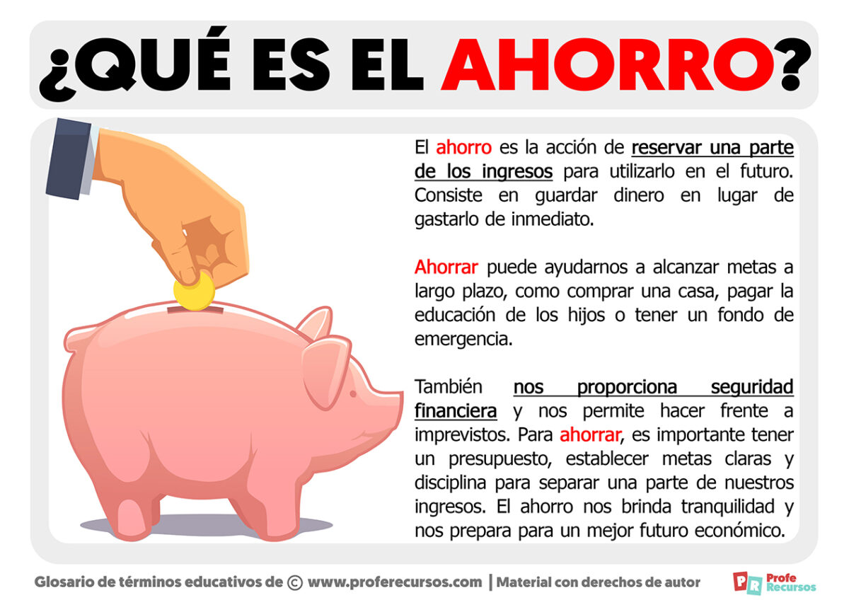 Qué Es El Ahorro Definición De Ahorro