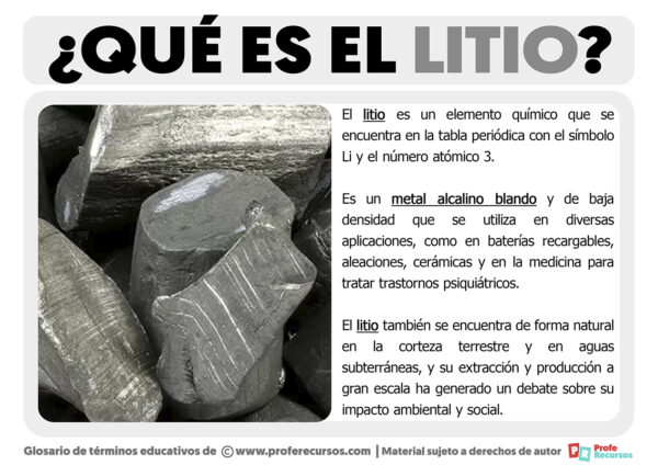 Qué es el Litio | Definición de Litio