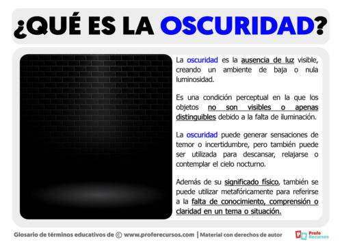 Qué es la Oscuridad | Definición de Oscuridad