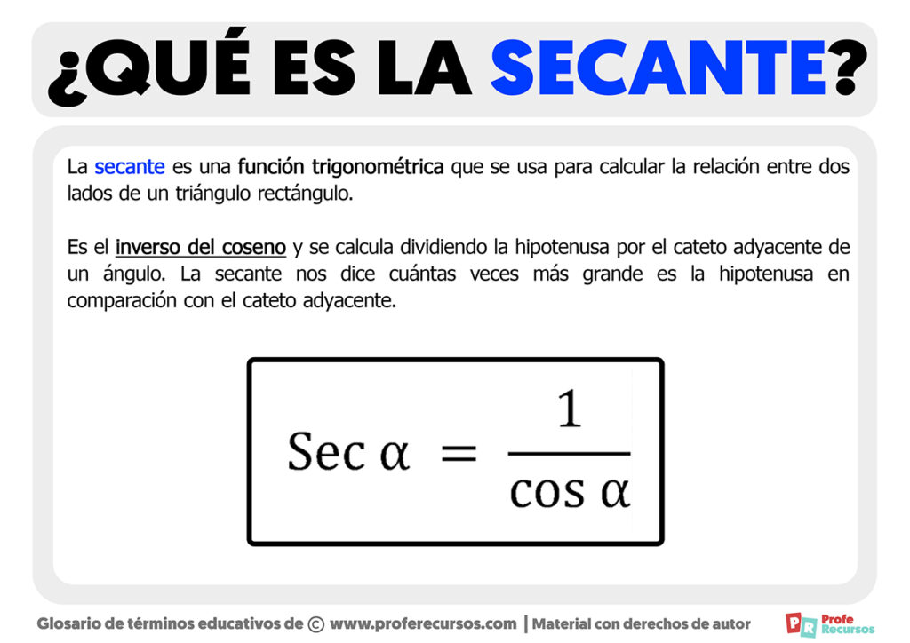 Qué es la Secante | Definición de Secante