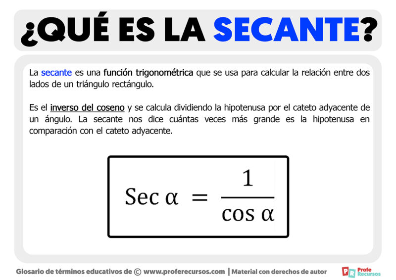 Qué es la Secante | Definición de Secante
