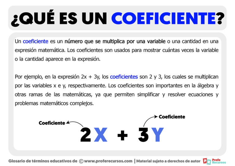 Qué es un Coeficiente | Definición de Coeficiente