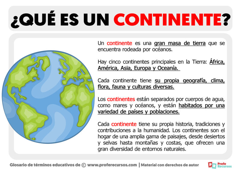 Qué es un Continente | Definición de Continente