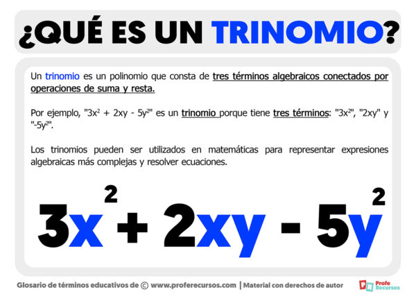 Qué es un Trinomio | Definición de Trinomio