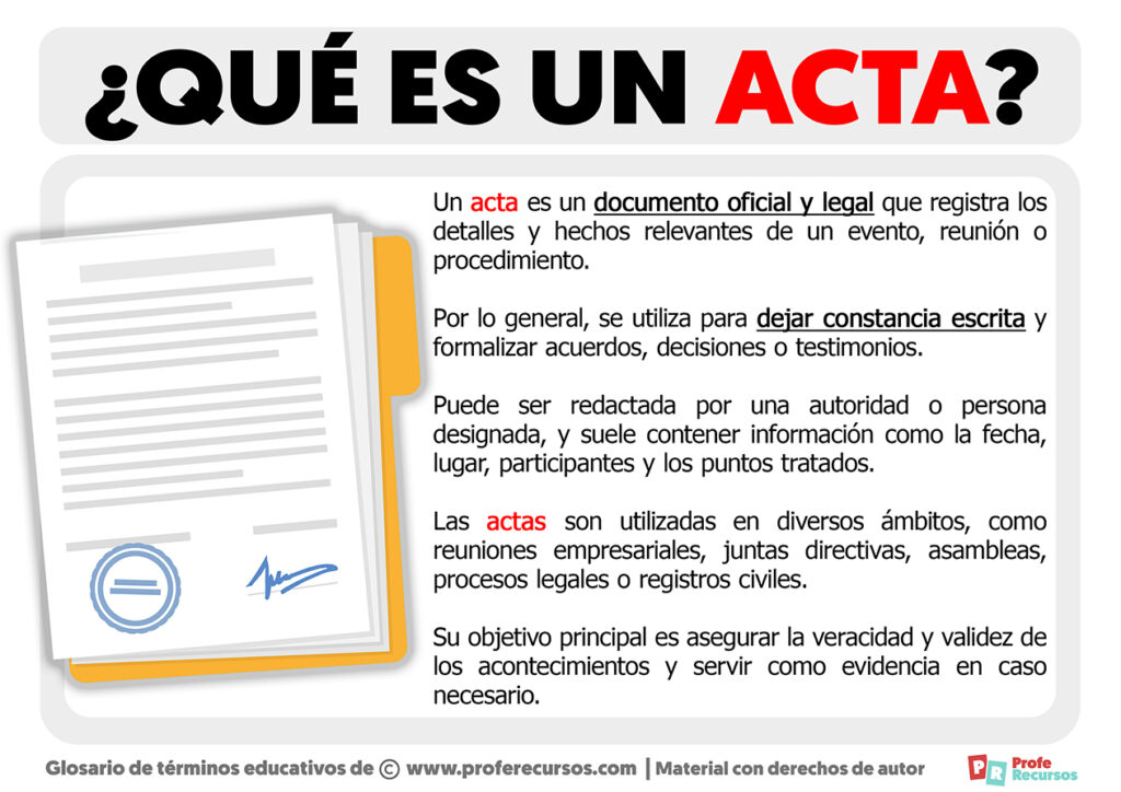 Qué es un Acta | Definición de Acta Qué es un Acta | Definición de Acta