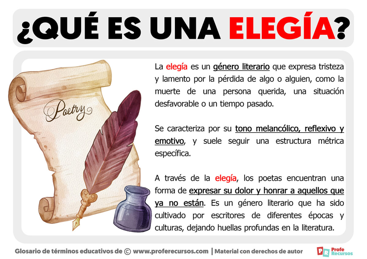 Qué es una Elegía | Definición de Elegía