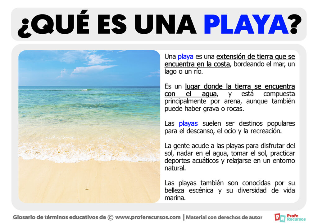 Qué es una Playa | Definición de Playa