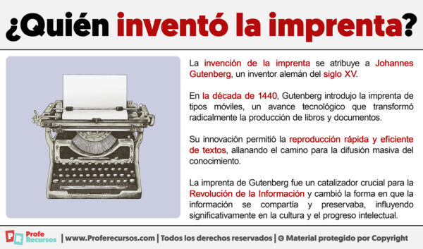 Quién inventó La Imprenta