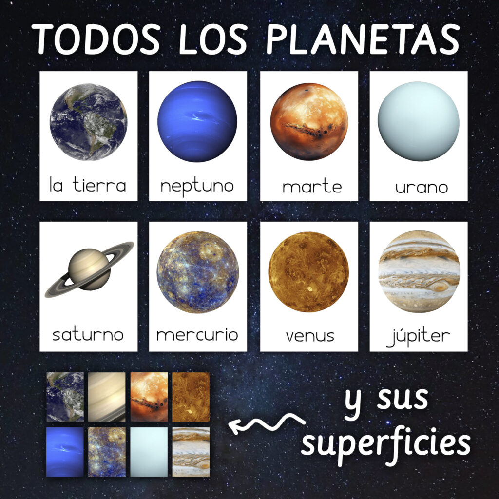 Planetas del Sistema Solar | Tarjetas Montessori