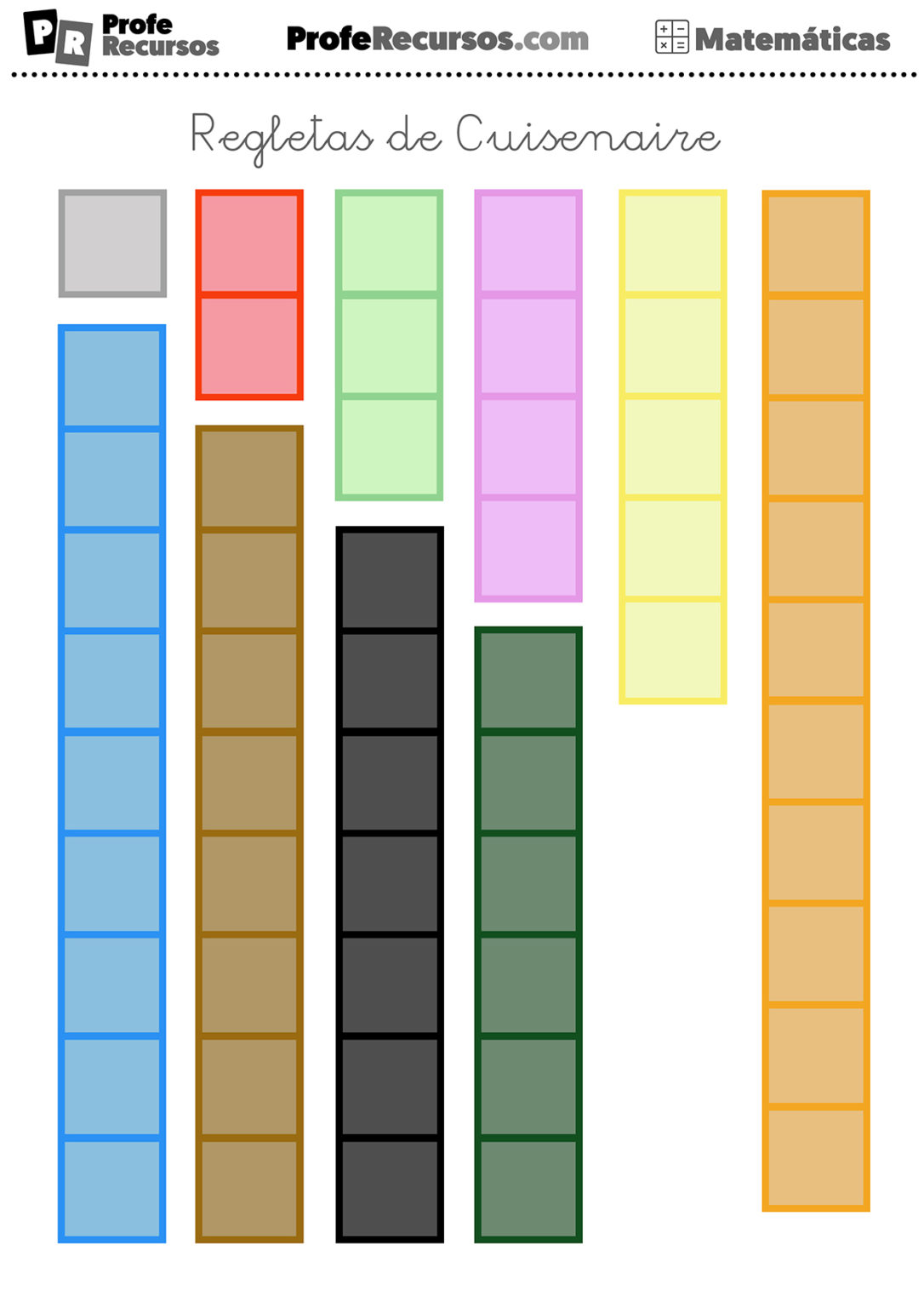 Regletas de Cuisenaire Recurso Manipulativo de Matemáticas