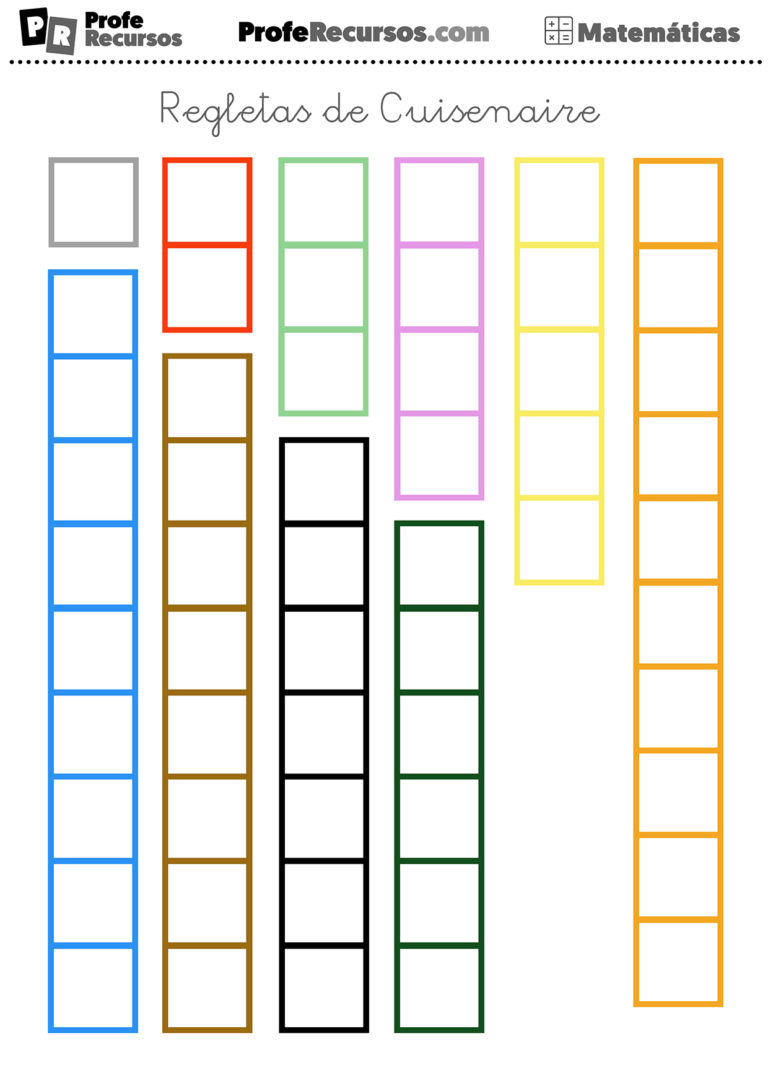 Regletas de Cuisenaire Recurso Manipulativo de Matemáticas