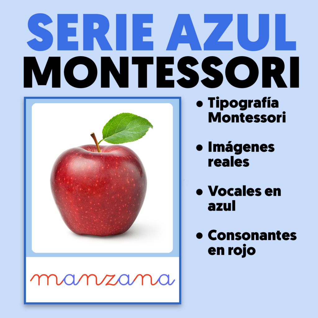 Tarjetas de Lectoescritura | Serie Azul Montessori